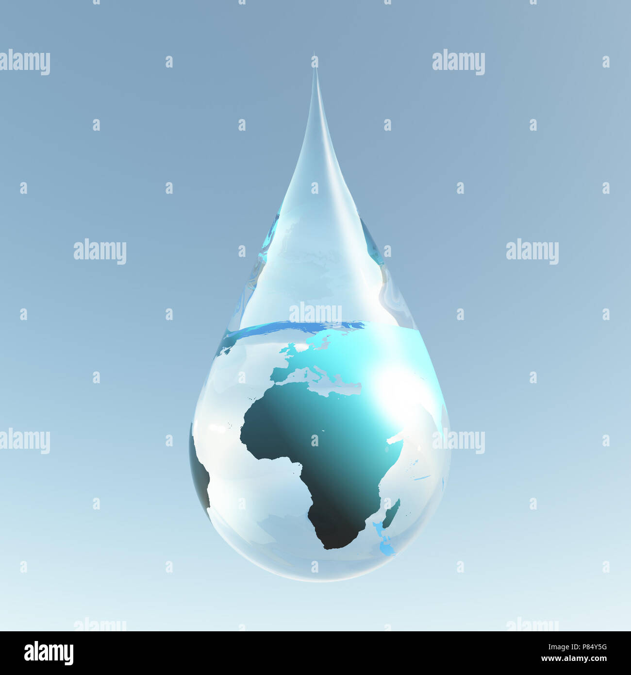 Planet Earth in water drop Stock Photo - Alamy