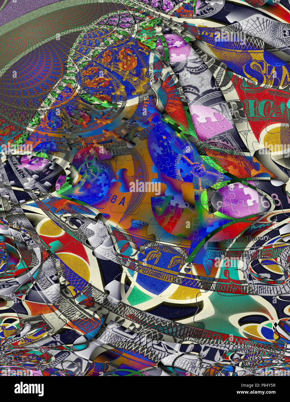 Modern Art Money Abstract Composition Stock Photo - Alamy