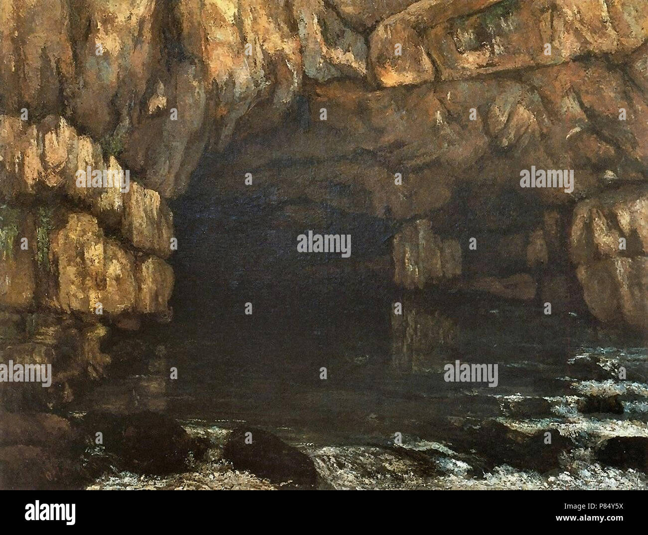 Courbet Gustave - the Source of the Loue 1 Stock Photo - Alamy