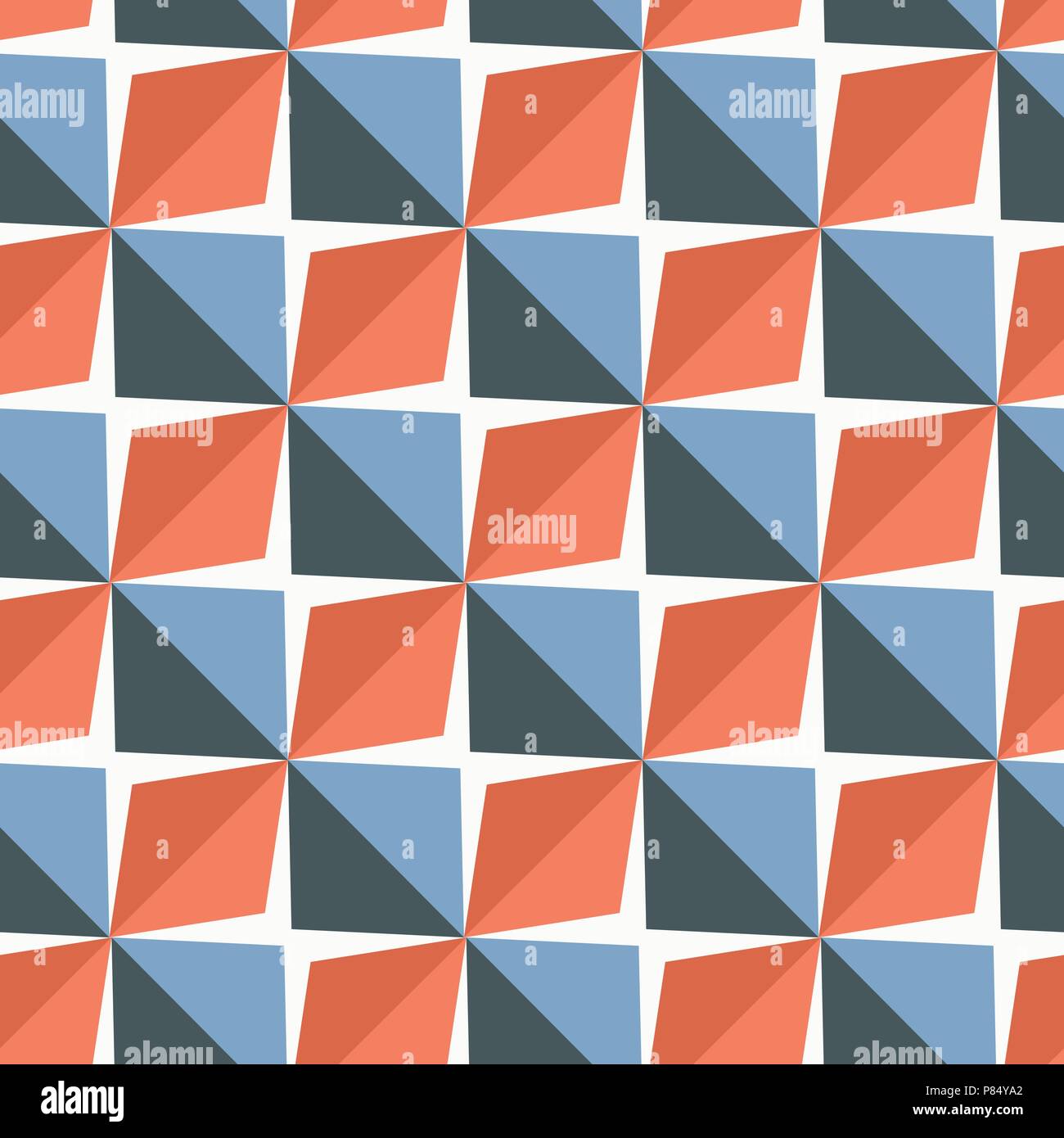 Vector papper stickers cut-out tile blue and red seamless pattern Stock ...