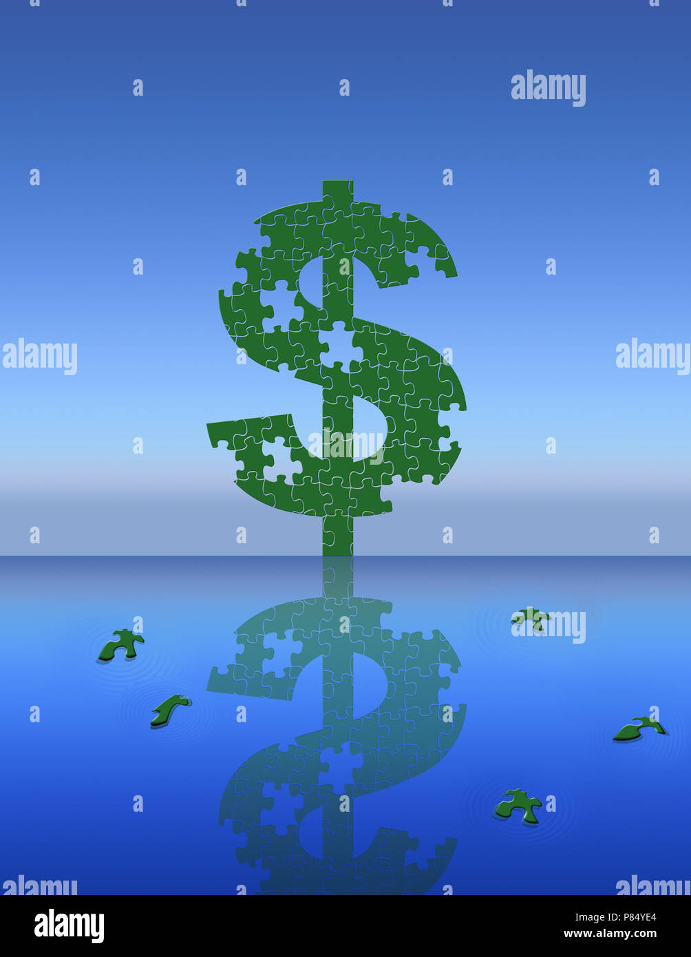 Dollar sign jigsaw puzzle with pieces Stock Photo - Alamy