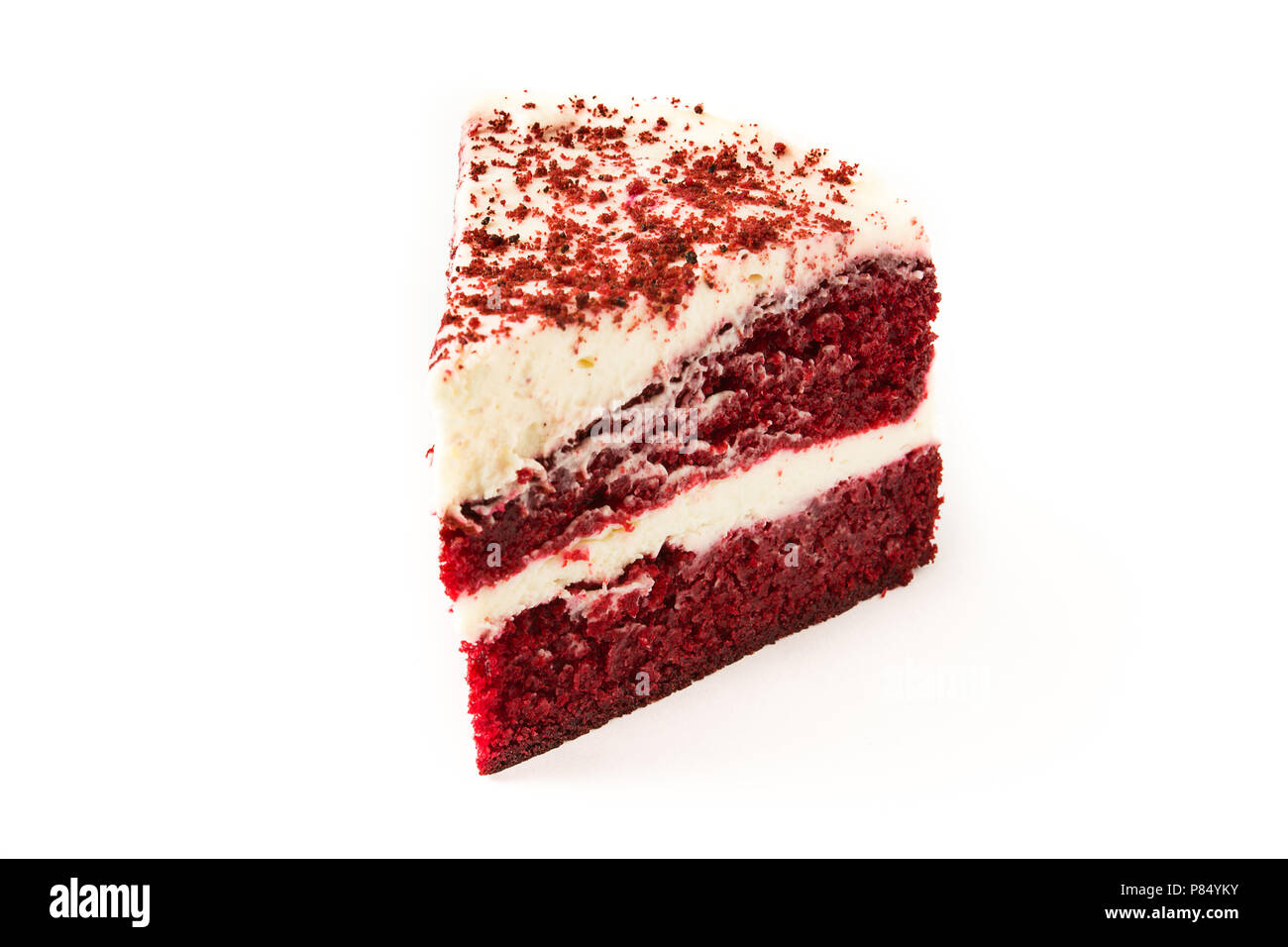 Red Velvet cake slice isolated on white background Stock Photo - Alamy
