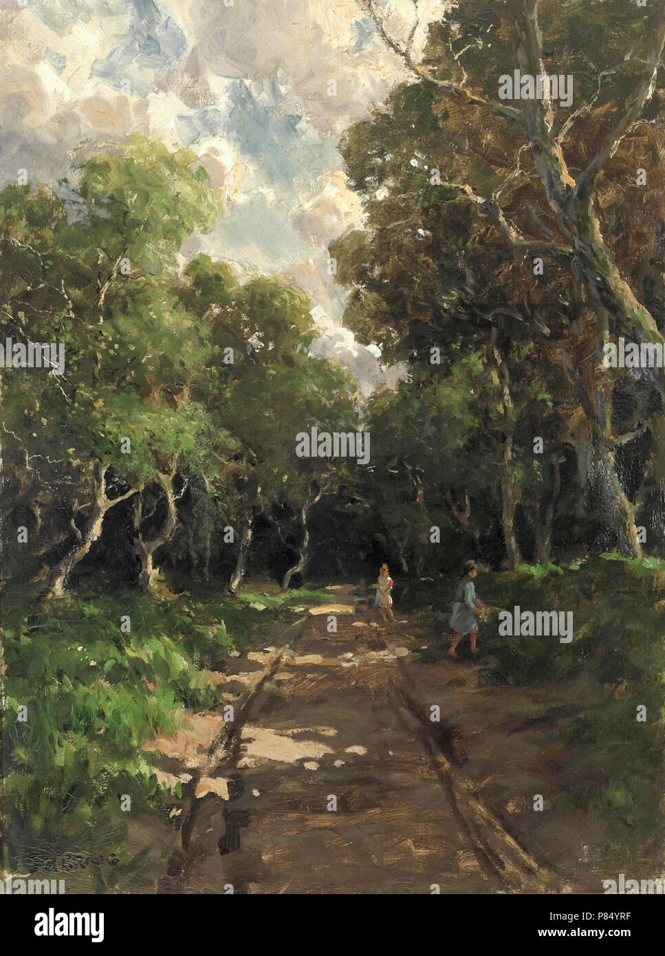 Craig James Humbert - a Country Lane with Figures Stock Photo - Alamy