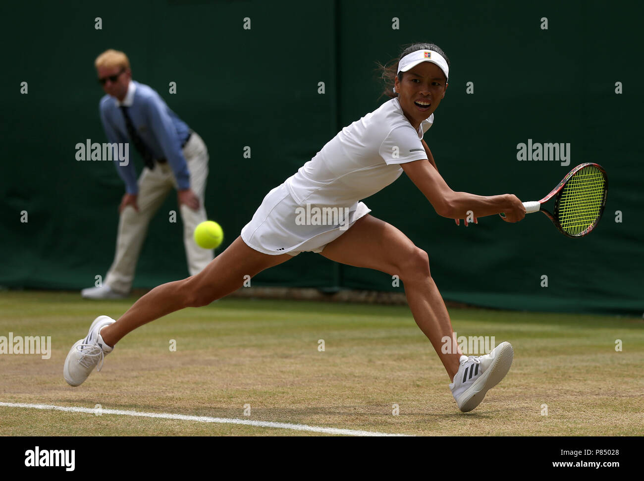 Su-Wei Hsieh in action on day seven of the Wimbledon Championships at ...