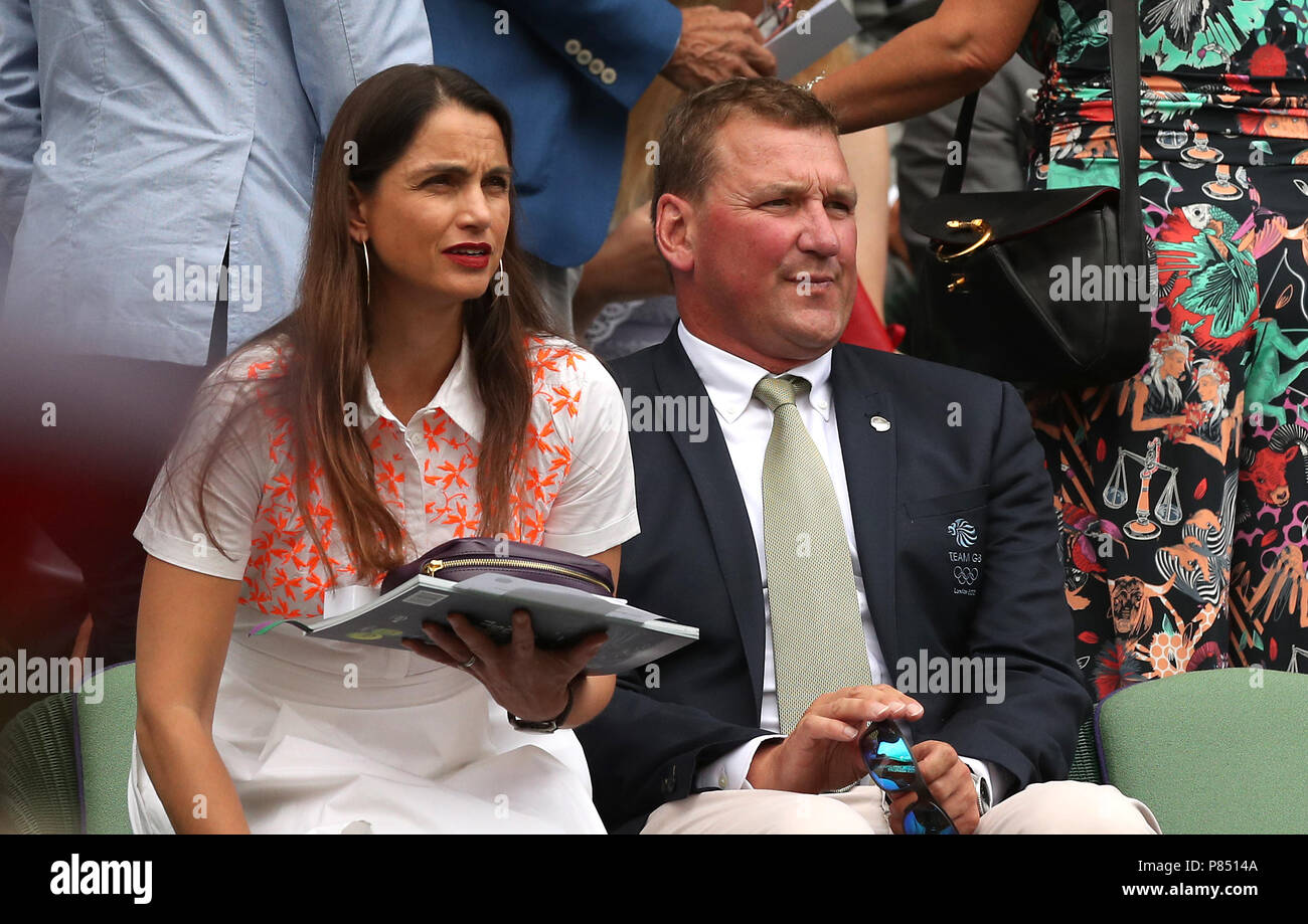 Sir Matthew Pinsent and Lady Demetra Pinsent in the royal box on centre ...