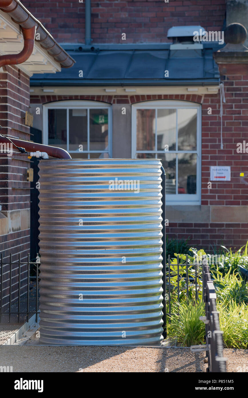A rainwater collection and conservation tank at the Joynton Avenue ...