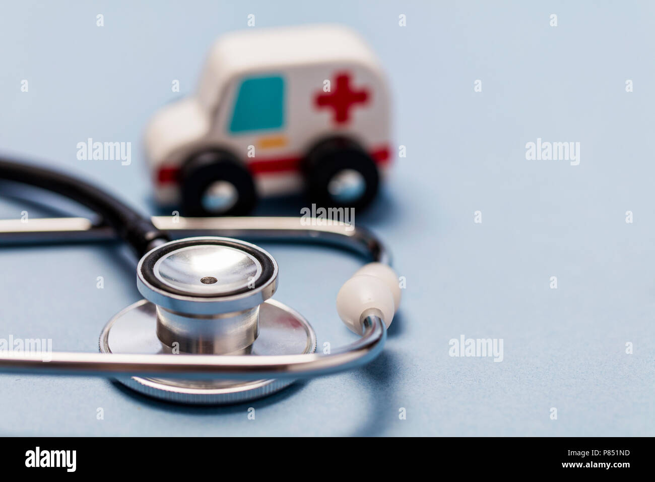 Healthcare background with stethoscope and ambulance Stock Photo - Alamy