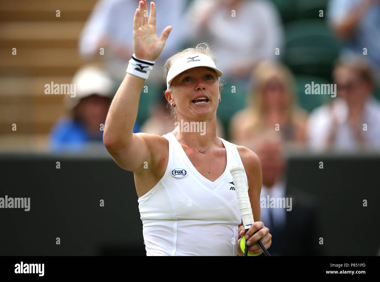 Kiki Bertens celebrates her win against Karolina Pliskova on day seven ...