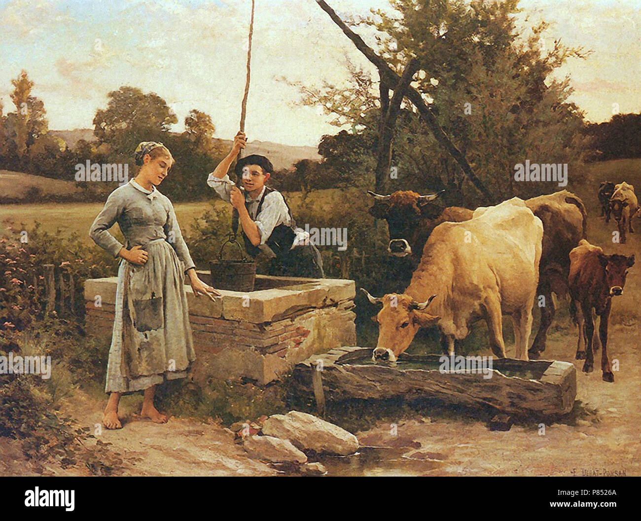 Debat-Ponsan Edouard Bernard - at the Well Stock Photo - Alamy