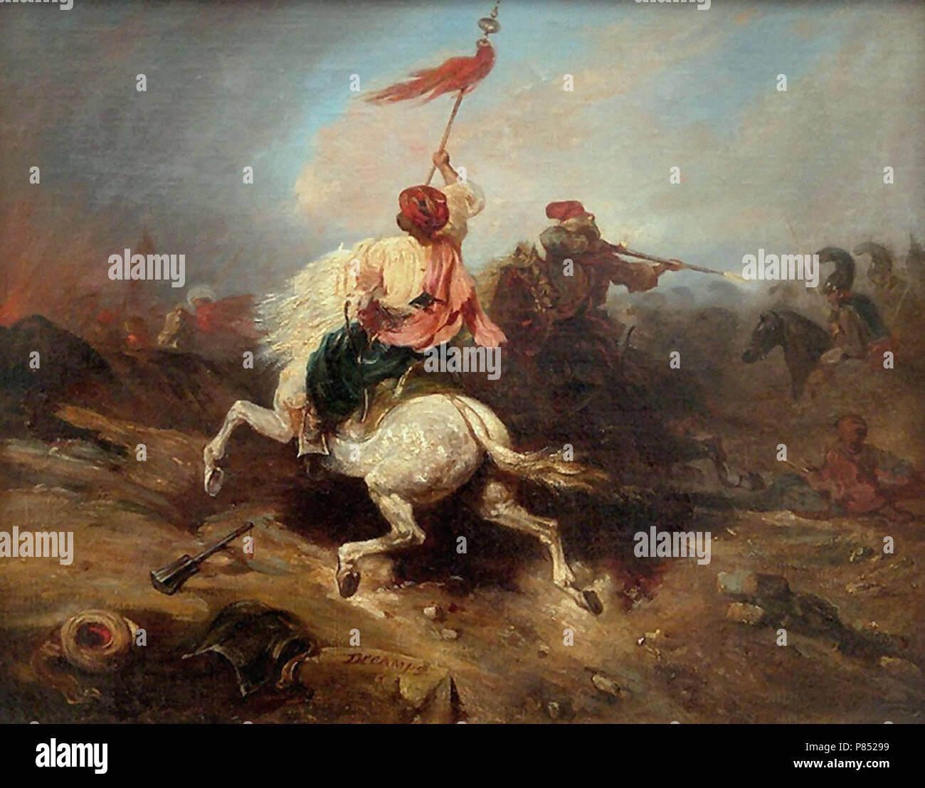 Decamps Alexandre Gabriel - Porte-Etendard Turc Stock Photo - Alamy