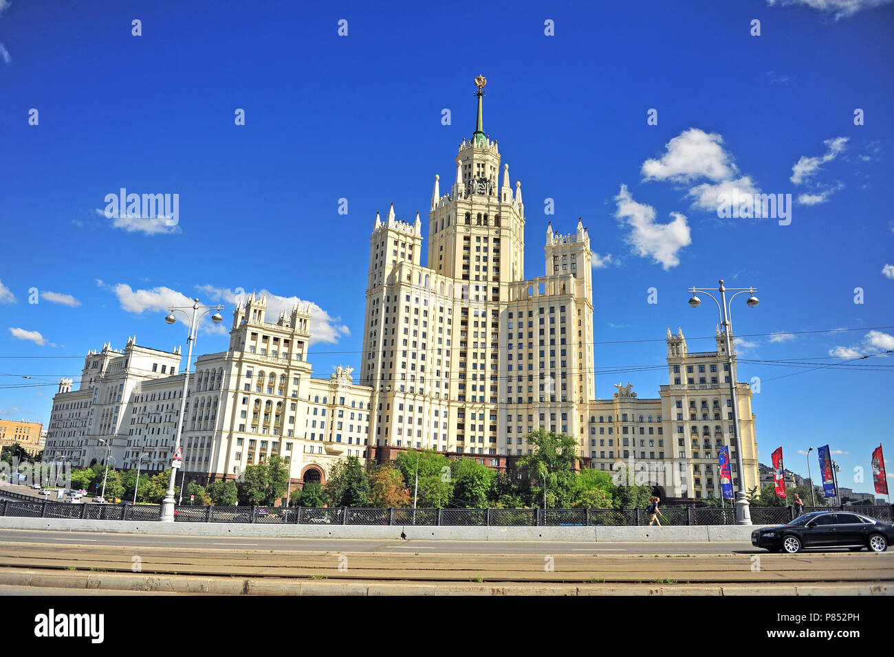 MOSCOW, RUSSIA - JULY 02: View of the building in Stalin Empire ...