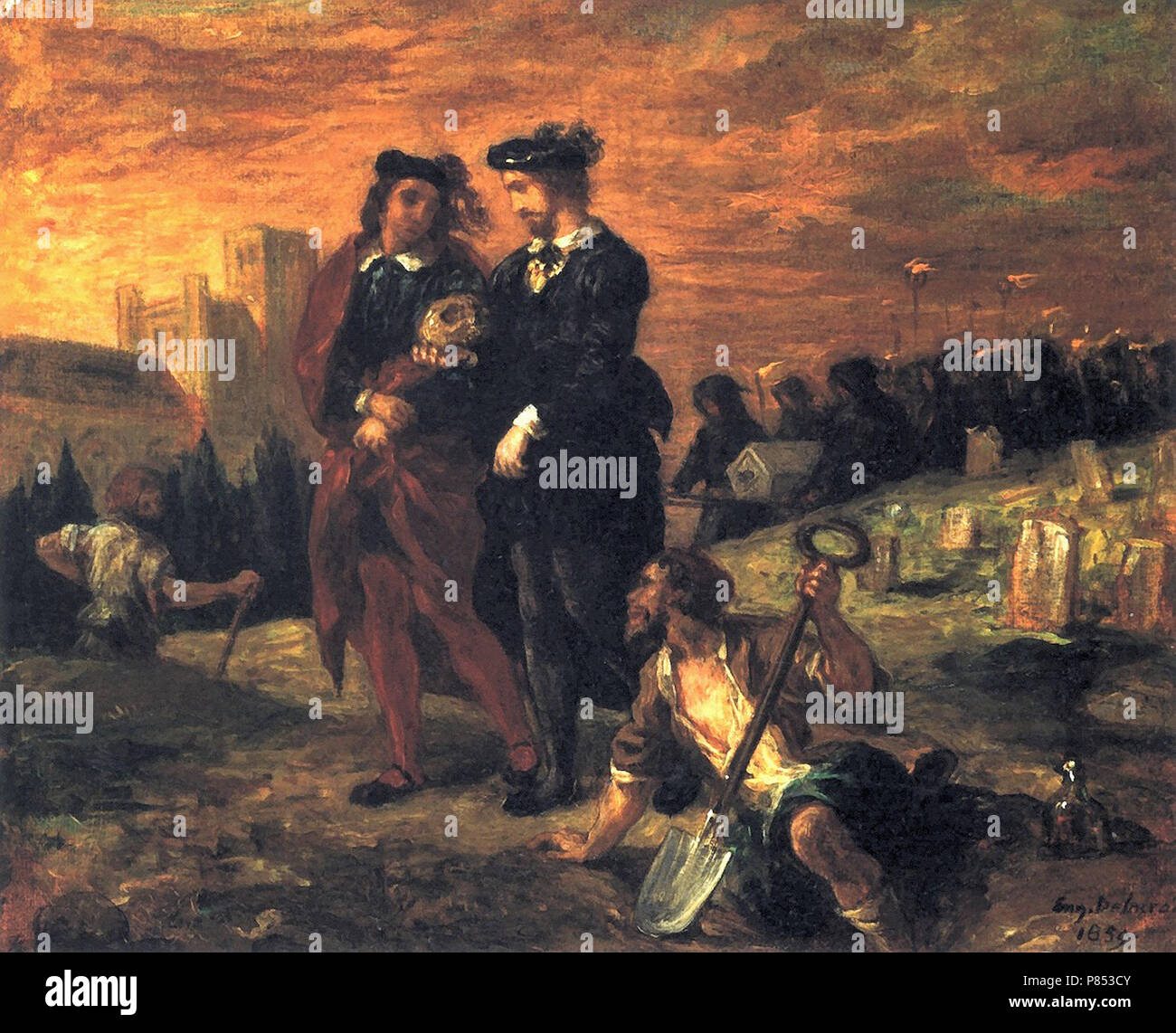 Delacroix Eugène - Hamlet and Horatio in the Graveyard 4 Stock Photo ...
