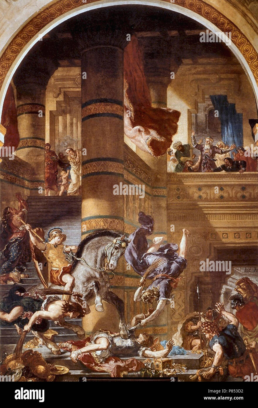 Delacroix Eugène - Heliodorus Driven from the Temple 1 Stock Photo - Alamy