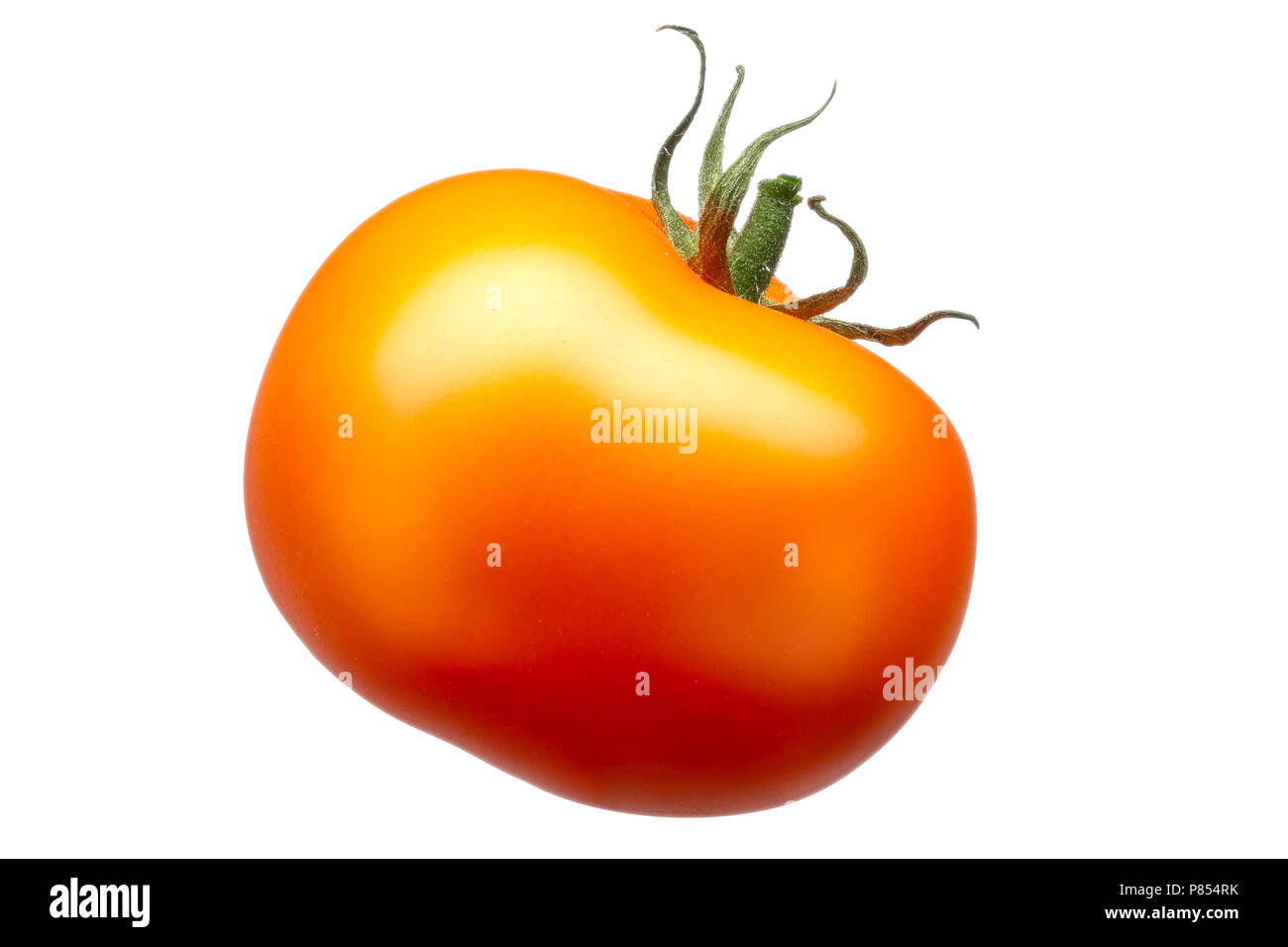 Single red tomato isolated on white background Stock Photo - Alamy