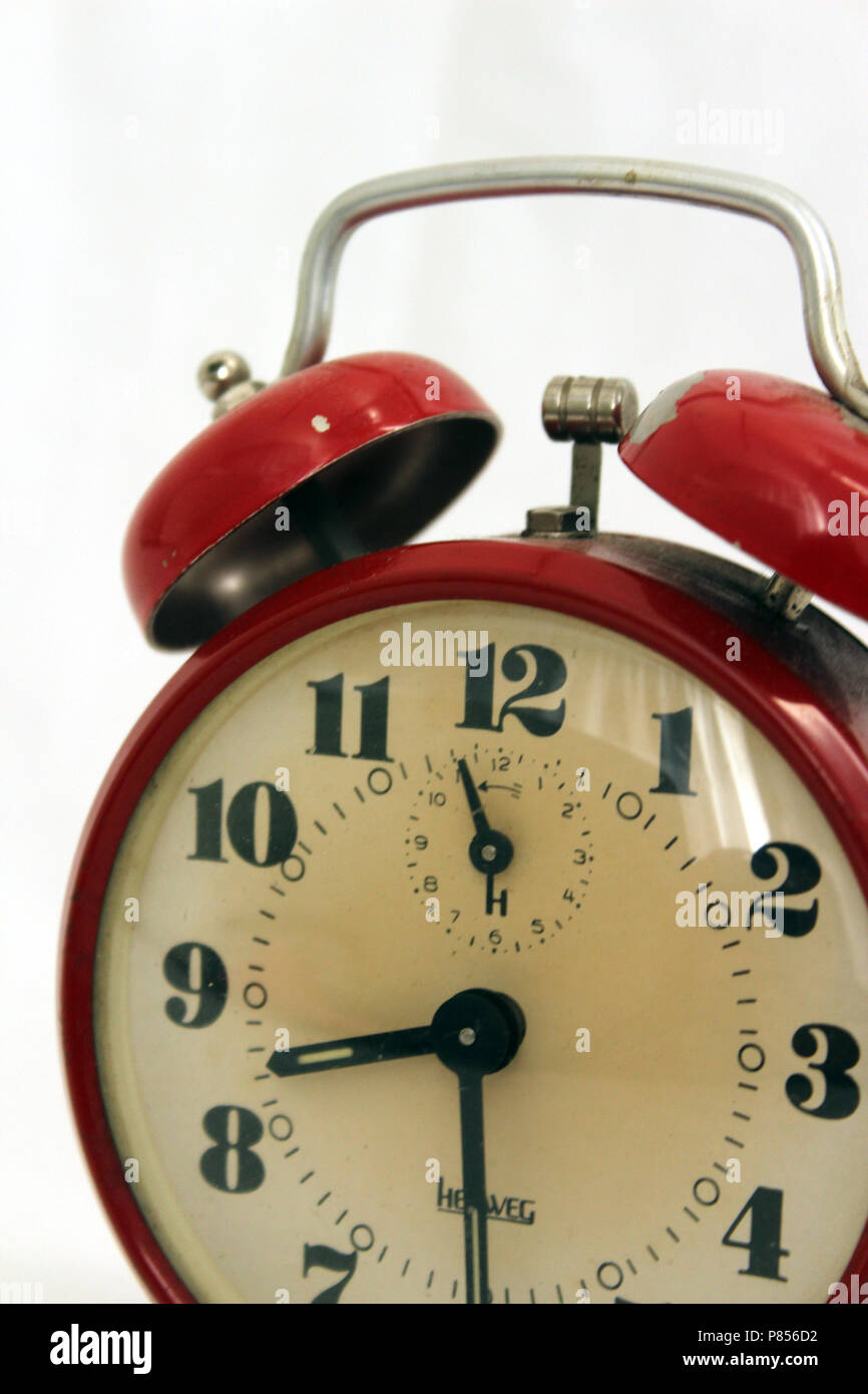 Red clock Vintage Stock Photo - Alamy