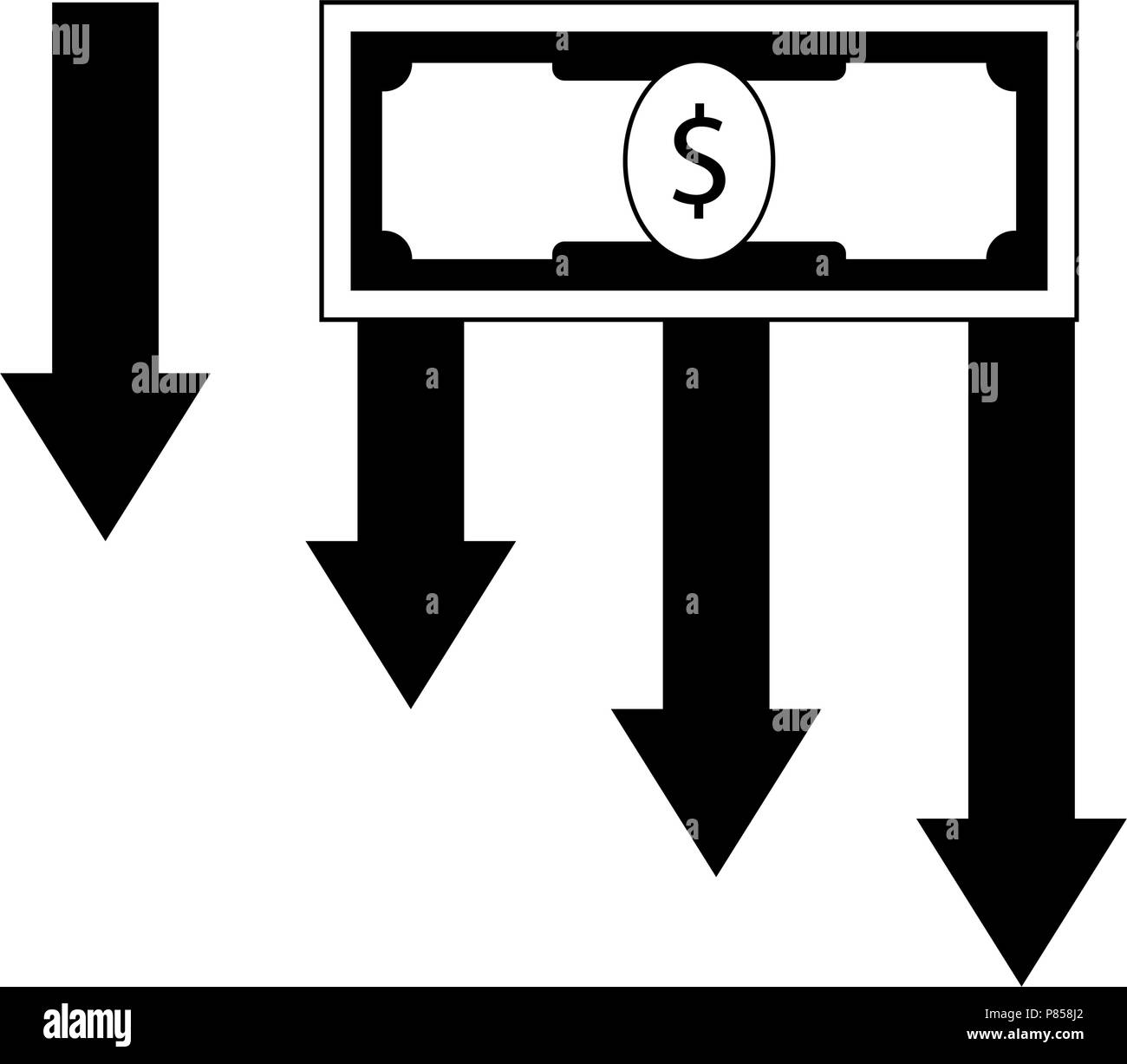 Dollar loss graph vector hi-res stock photography and images - Alamy