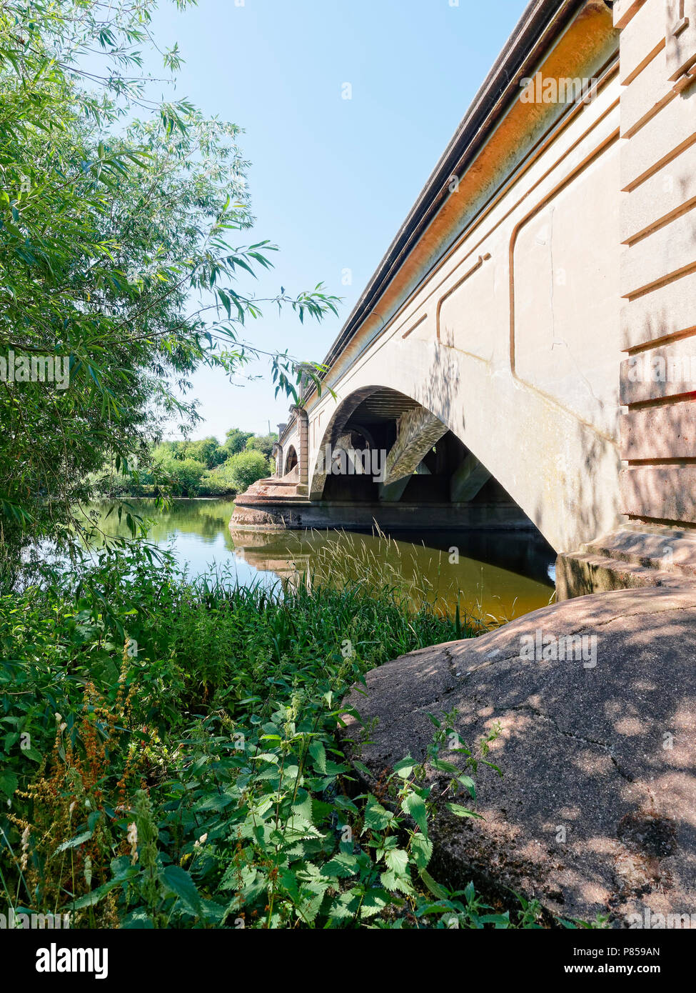 Standing at the side of Gunthorpe Bridge in Nottinghamshire looking ...