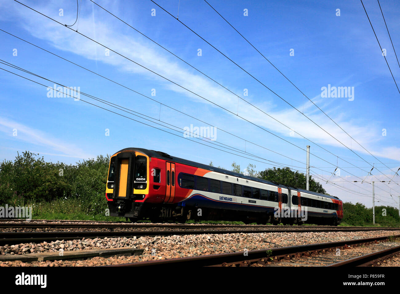 East Midlands trains 158 854, East Coast Main Line Railway ...