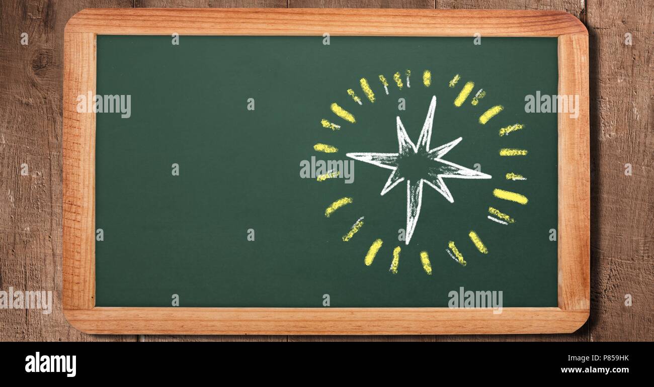 Star on blackboard Stock Photo - Alamy