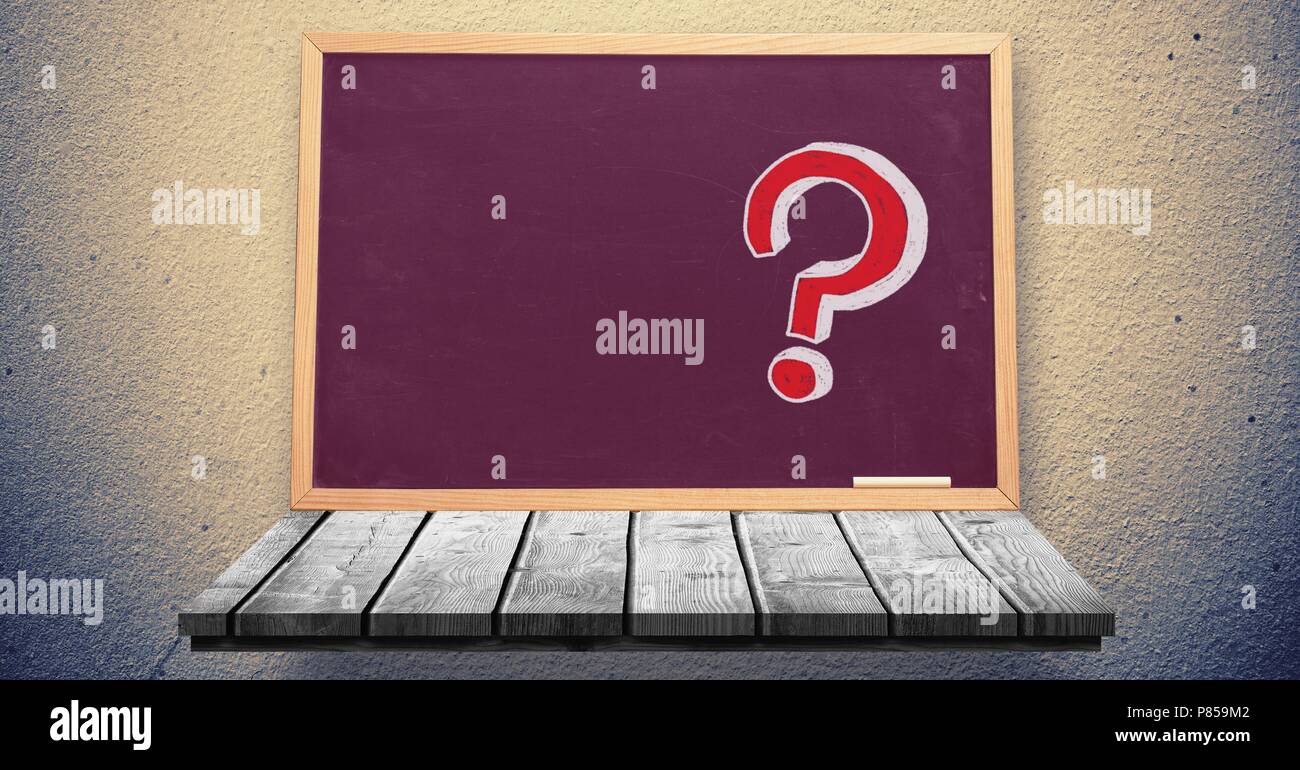 Question mark on blackboard Stock Photo - Alamy