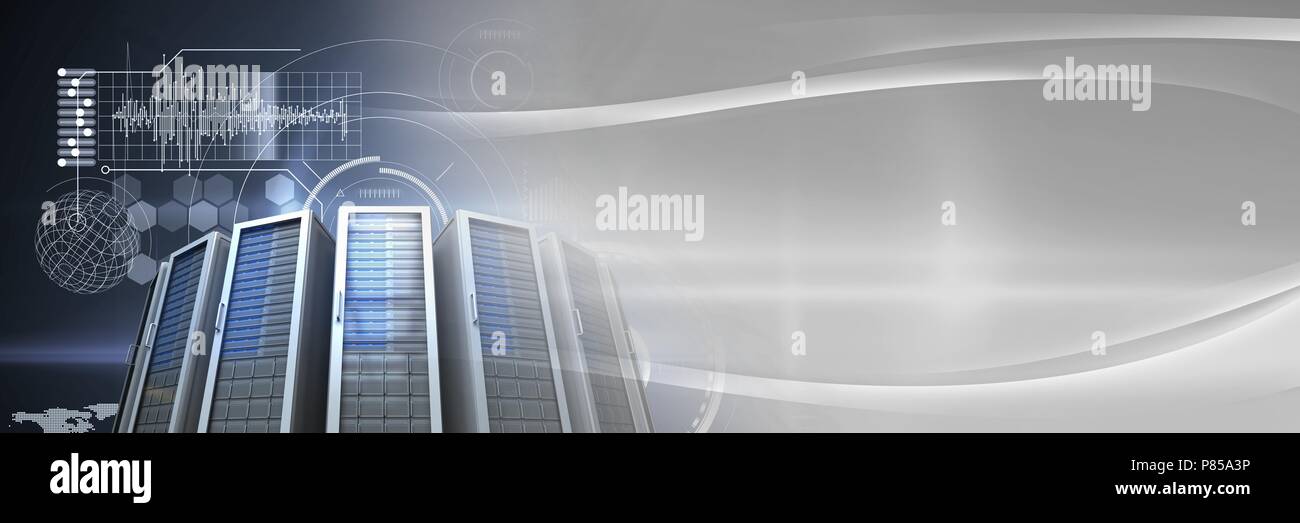 Computer servers and technology information interface transition Stock ...