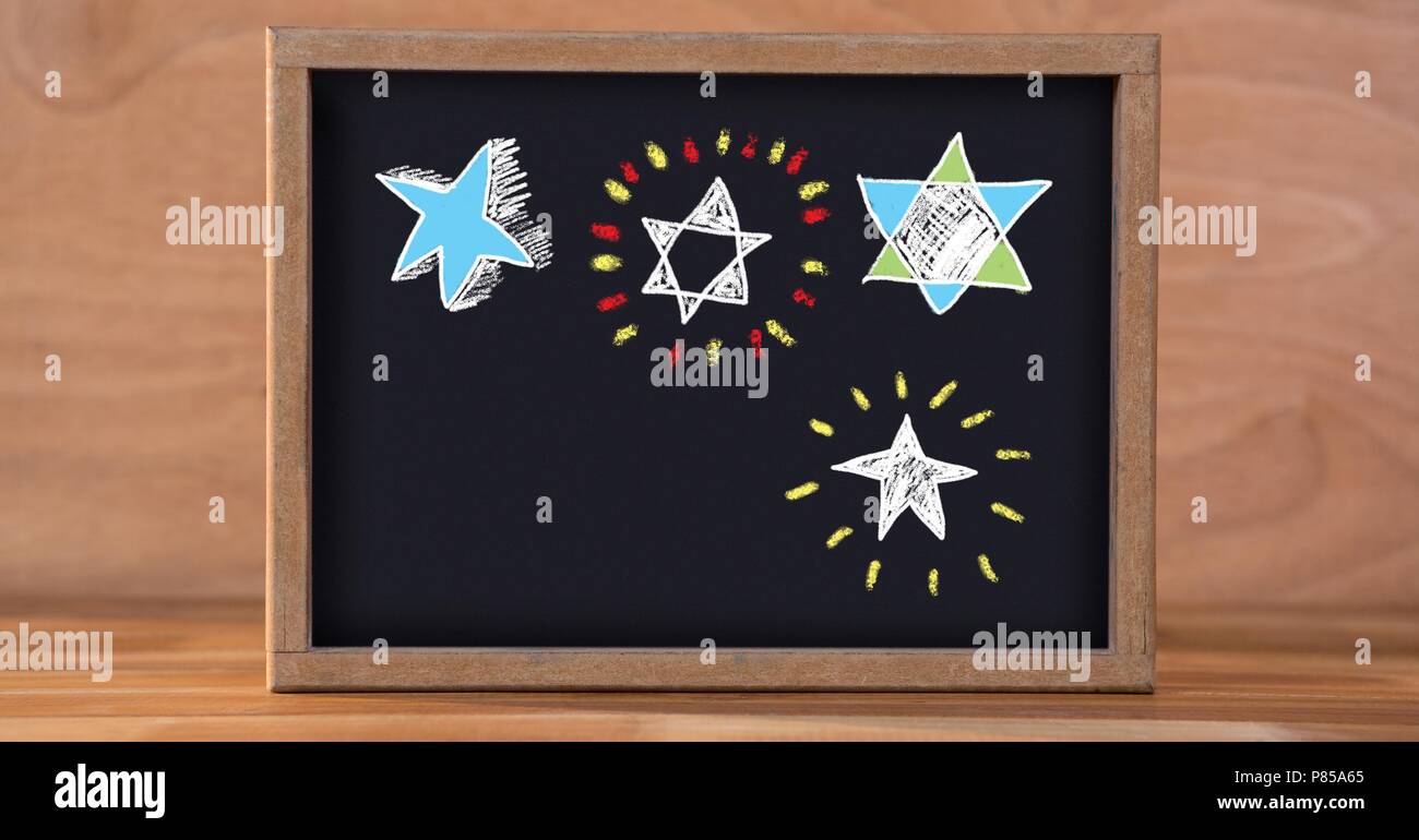 Star drawings on blackboard Stock Photo - Alamy