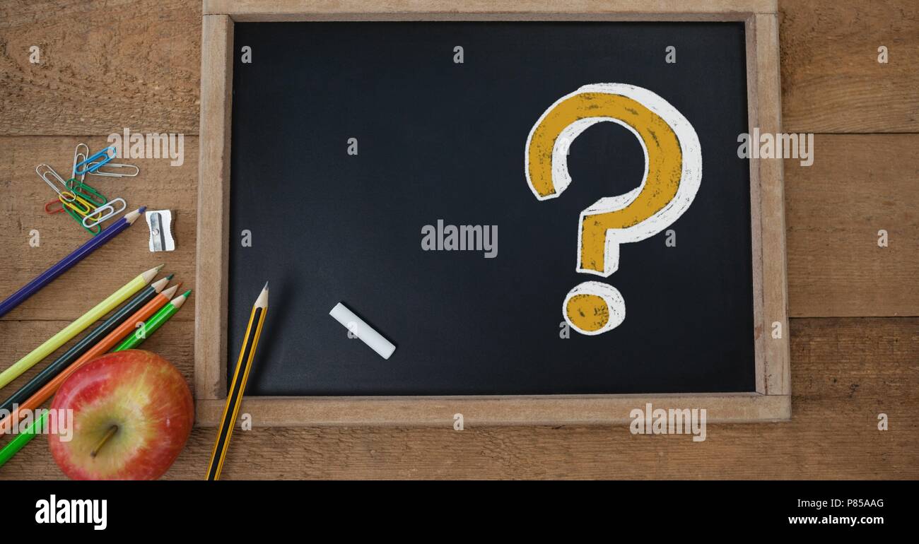 Question Mark on education blackboard Stock Photo - Alamy