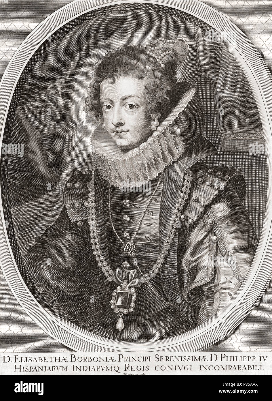 Elisabeth of France, 1602–1644. Queen consort of Spain as wife of King ...
