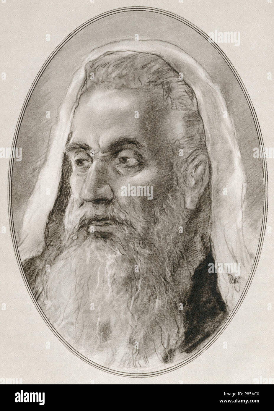 Isaiah, 8th-century BC Jewish prophet. Illustration by Gordon Ross ...