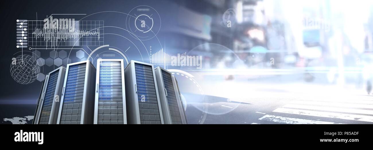 Computer servers and technology information interface transition Stock ...