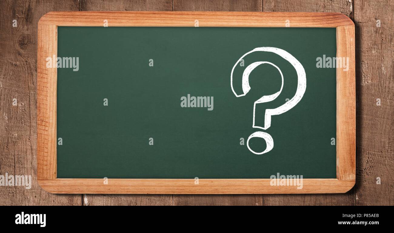 Question Mark Education drawing on blackboard Stock Photo - Alamy