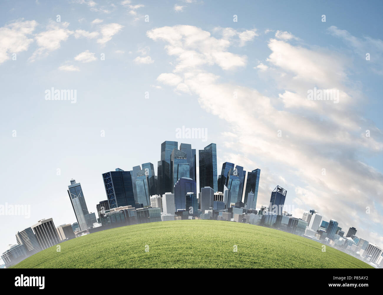 Bright wallpaper of nature friendly city Stock Photo - Alamy