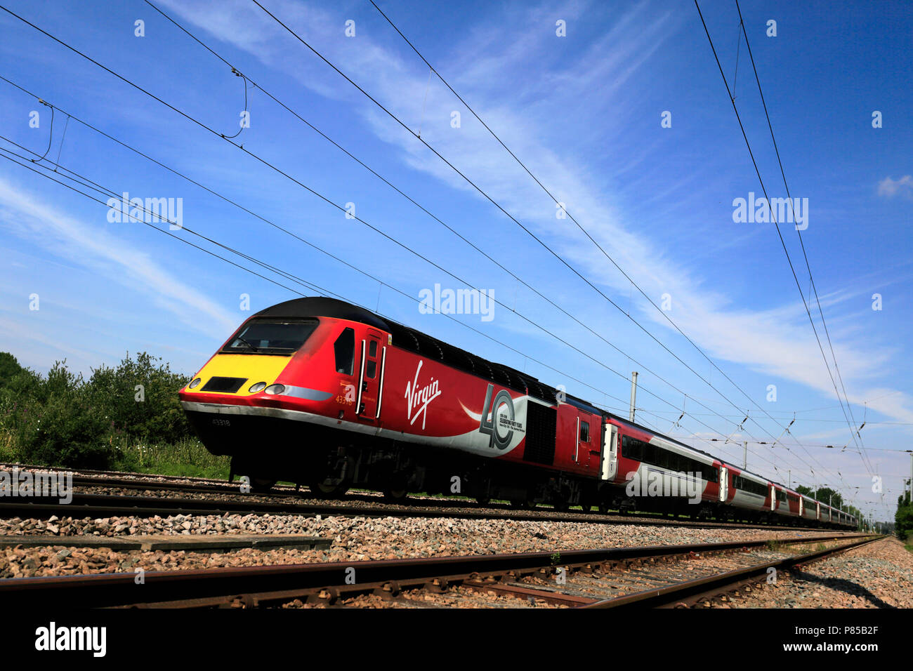 Virgin trains 43 318, East Coast Main Line Railway, Peterborough ...