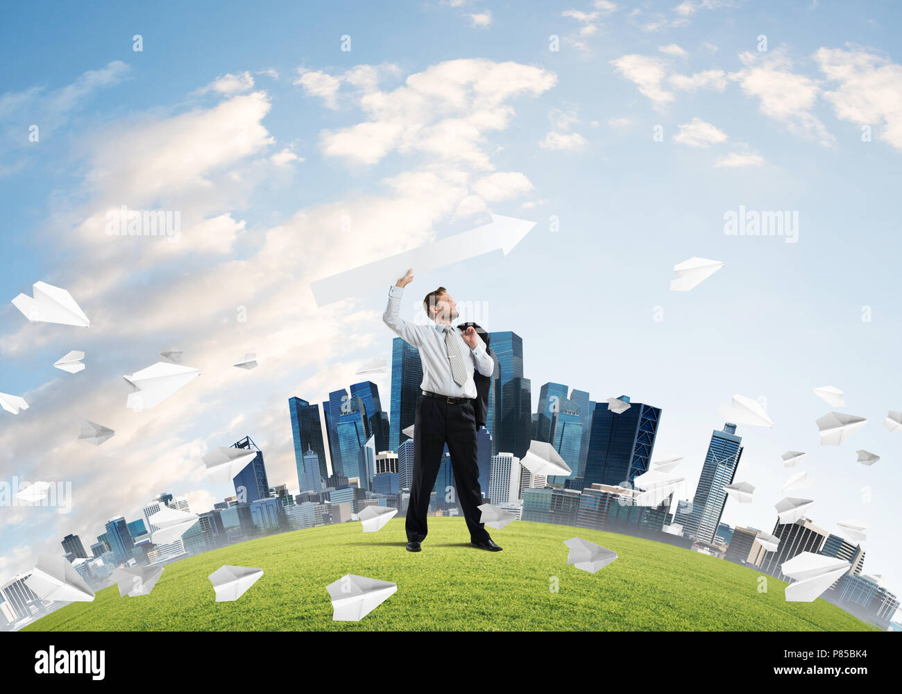 Showing right business direction Stock Photo - Alamy