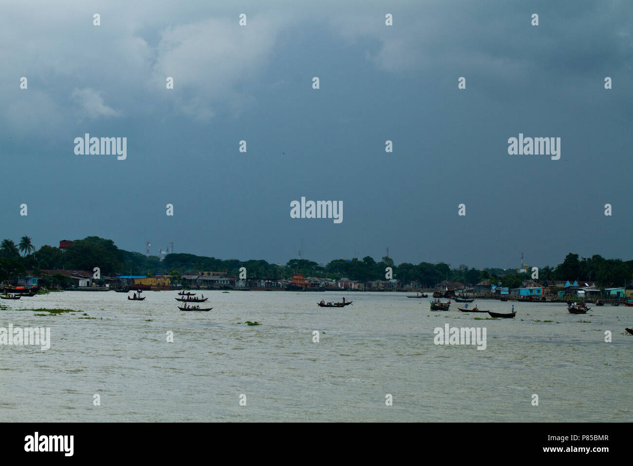 Boats on the Dakatia River. Chandpur, Bangladesh Stock Photo - Alamy