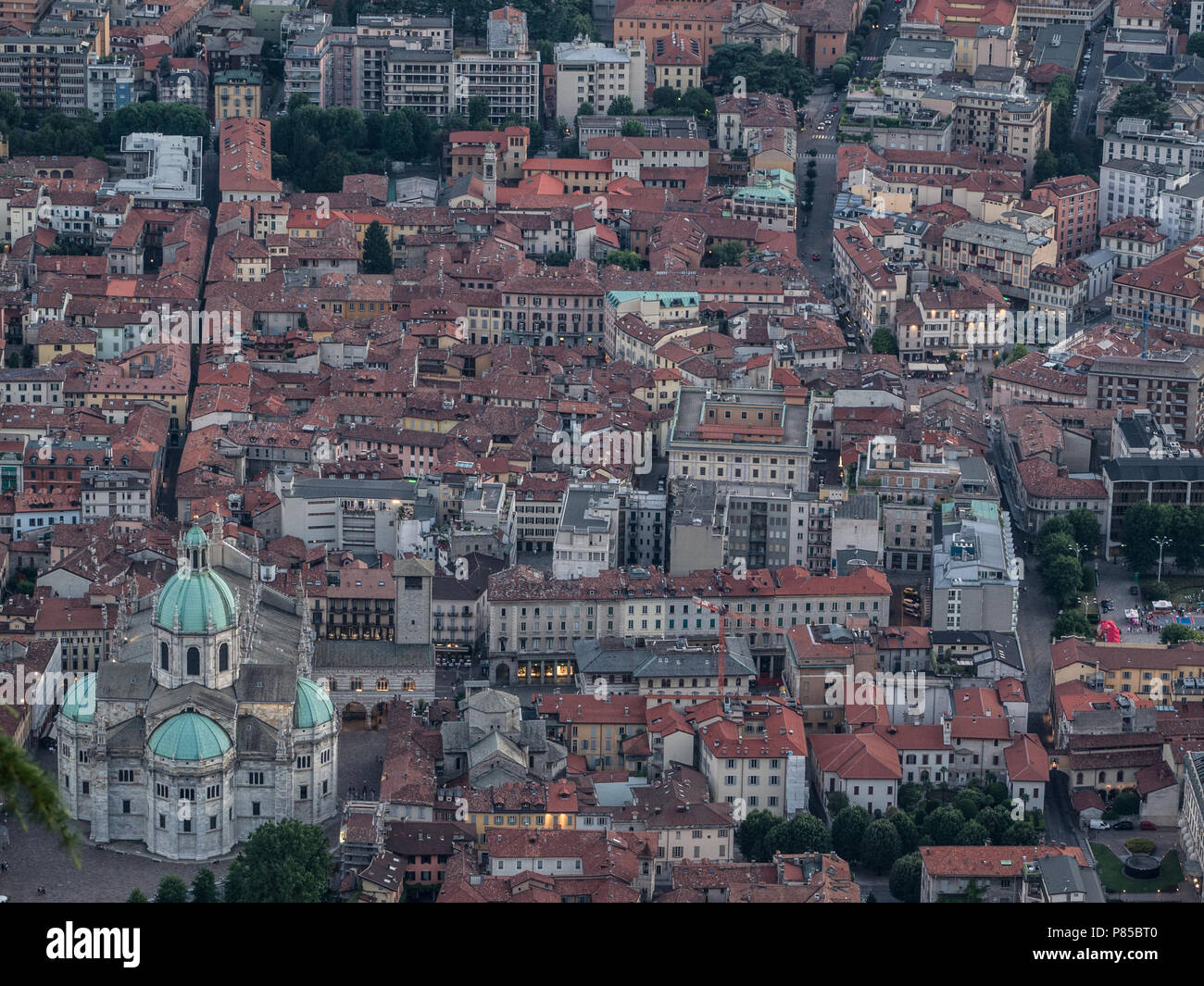 aerial view on the city center. Como, Italy Stock Photo - Alamy