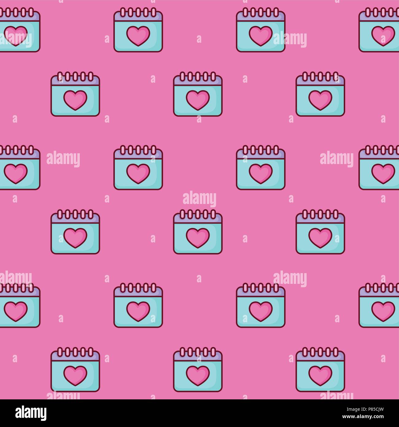 love calendars pattern, colorful design. vector illustration Stock ...