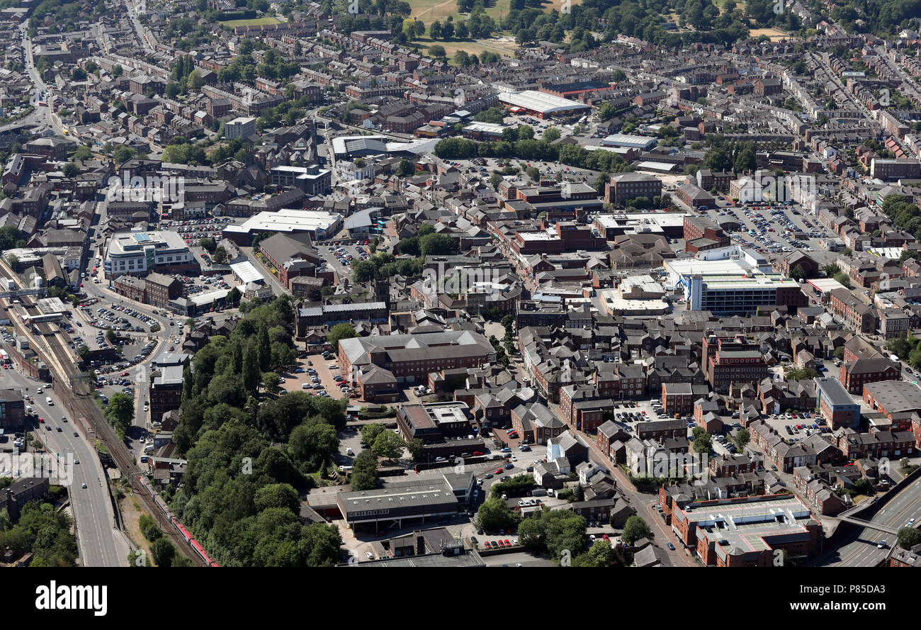 aerial view of Macclesfield town centre, Cheshire Stock Photo - Alamy