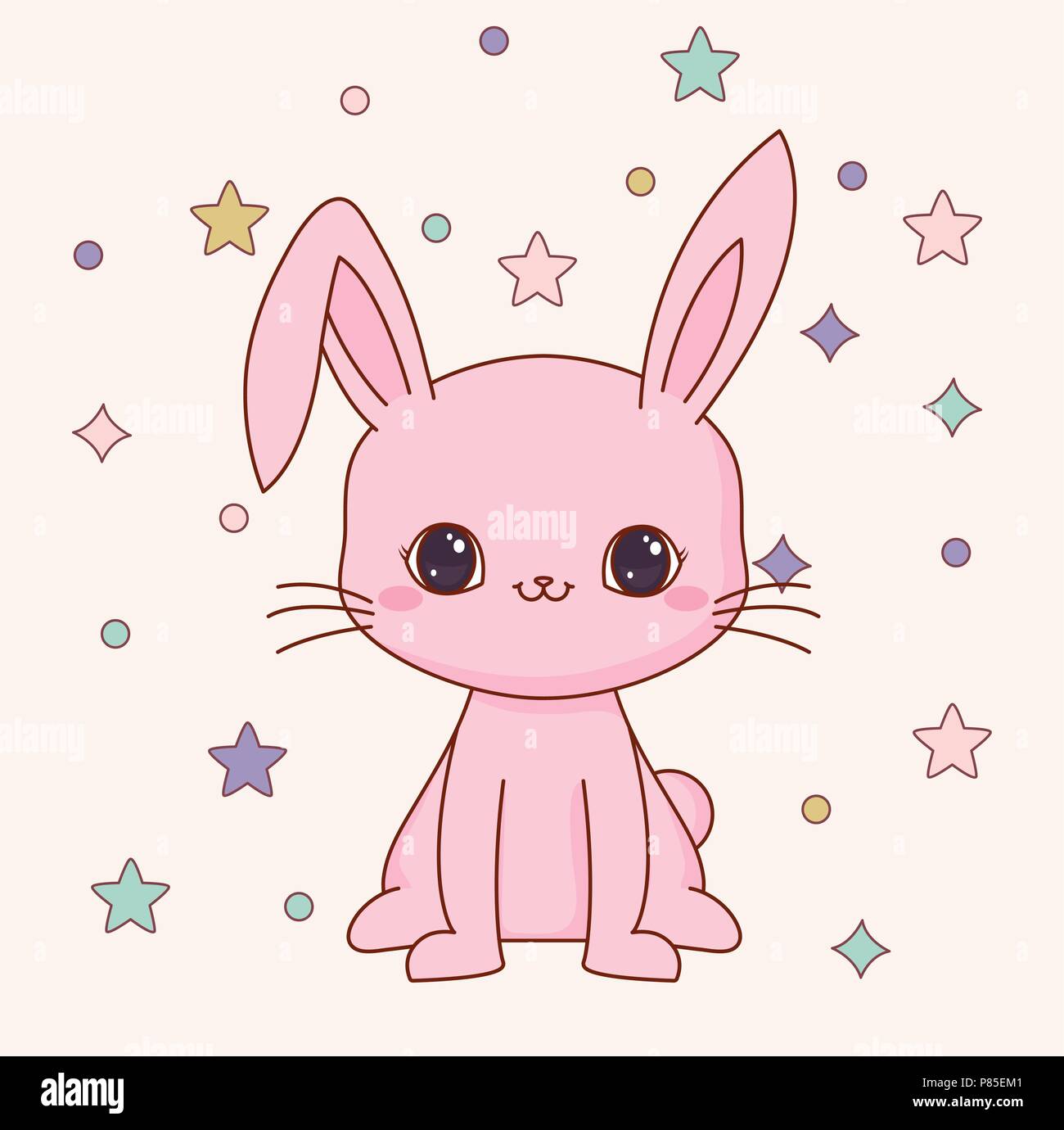 cute rabbit icon over green background, colorful design. vector ...