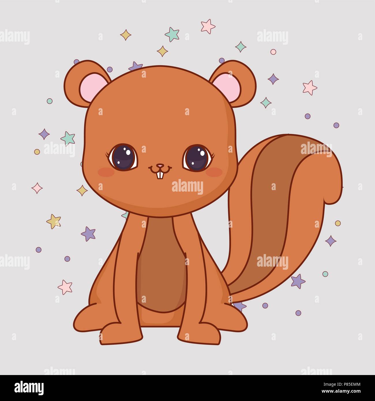 cute squirrel icon over gray background, colorful design. vector ...