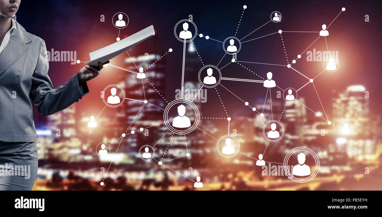 Concept of modern business networking that connect and cooperate Stock ...