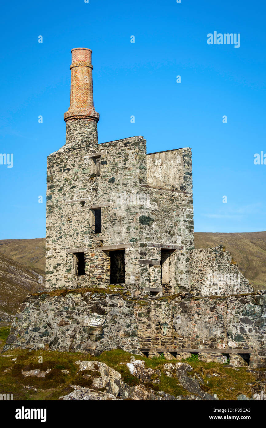 Allihes copper mine and chimney Beara peninsula County Cork Ireland ...