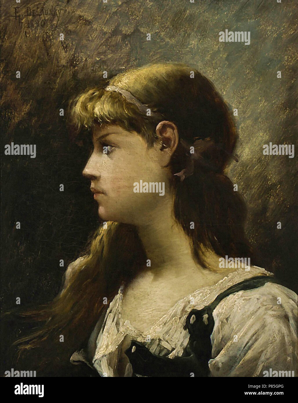 Delaunay Jules Elie - Peasant Girl Stock Photo - Alamy