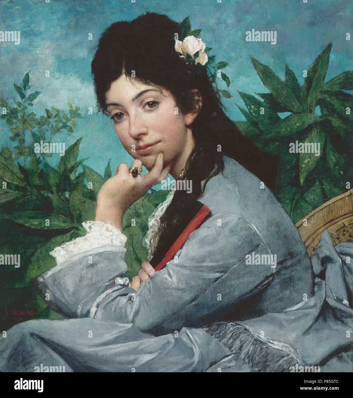 Delaunay Jules Elie - Portrait of Mademoiselle Stephanie Brousset Stock ...