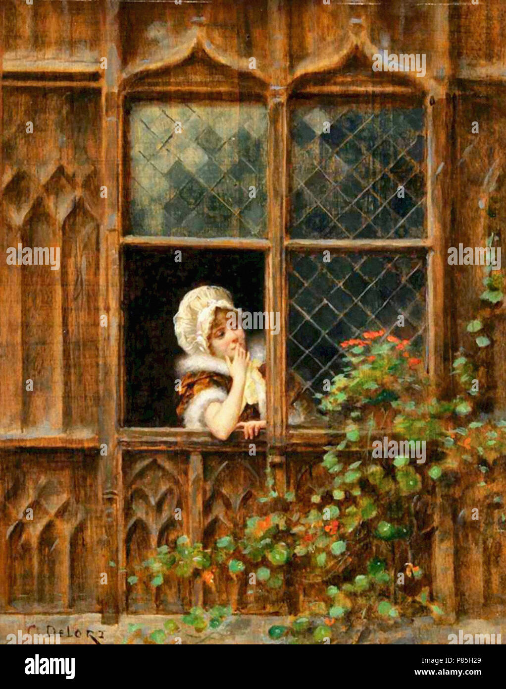 Delort Charles Edouard Edmond - at the Window Stock Photo - Alamy