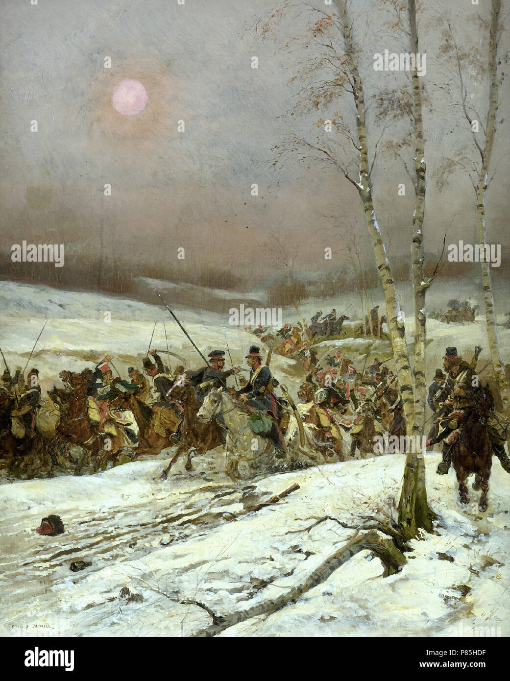 Detaille Jean Baptiste Edouard - Cossacks Attacked by the Guard of ...