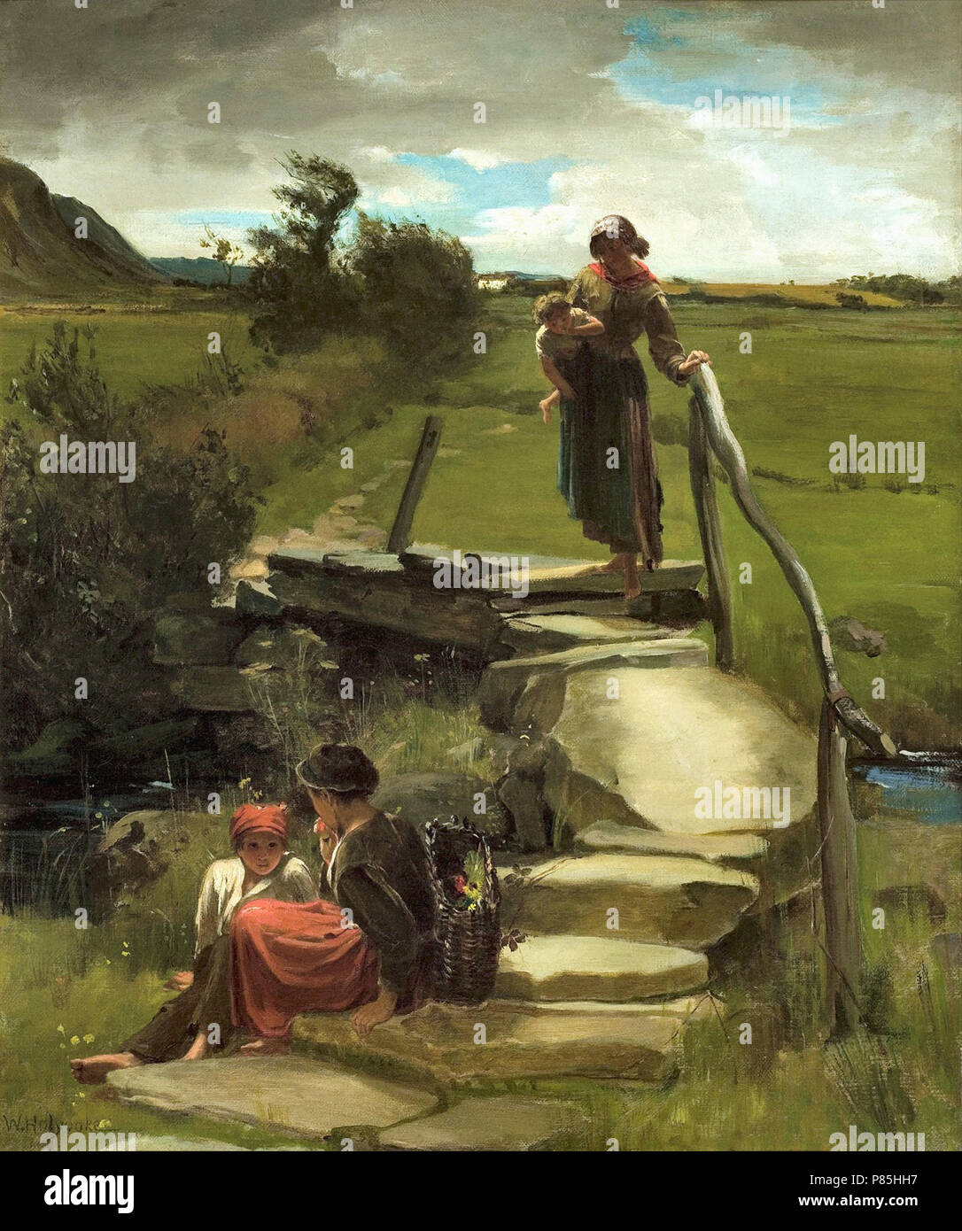 Holyoake William - Gathering Wildflowers Stock Photo - Alamy