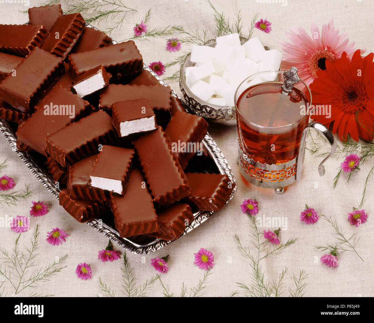 Chocolate Stuffed With Cream Stock Photo - Alamy