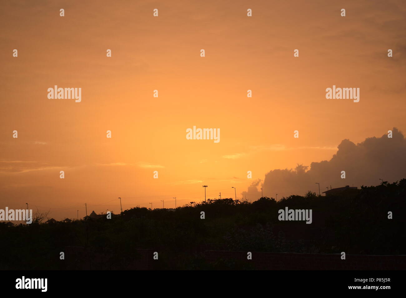 Scenic orange sunset background Stock Photo - Alamy