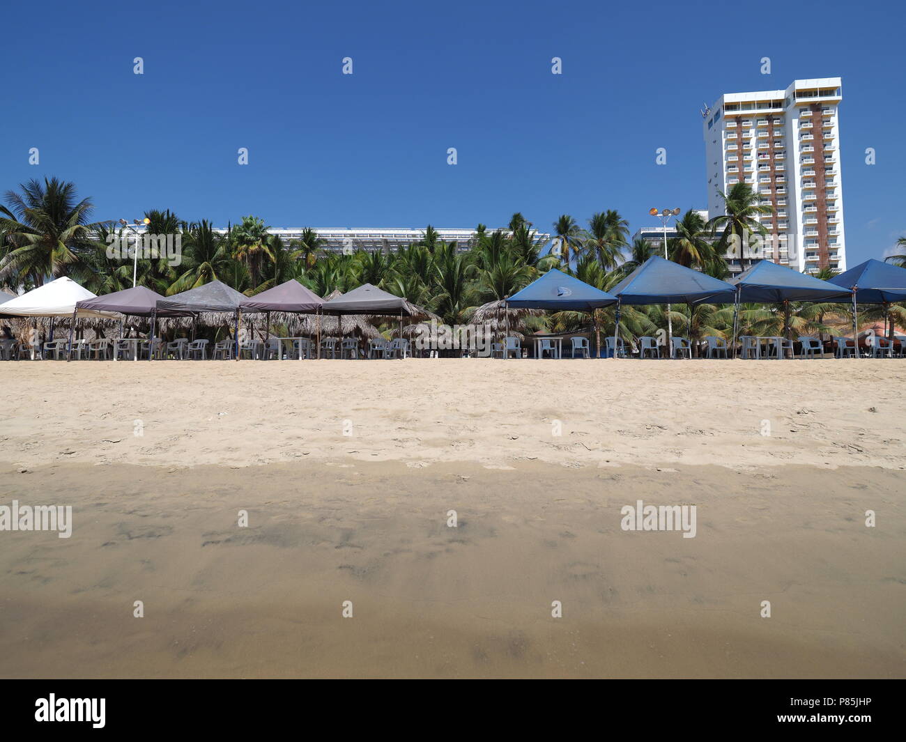 ACAPULCO, MEXICO NORTH AMERICA on MARCH 2018: Sandy beach with white ...